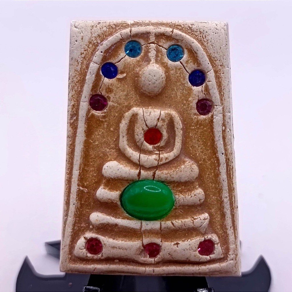 K566 พระสมเด็จ ฝังพลอย สวยงาม มวลสารแน่น พิมพ์คมชัด ขนาด 4x3 cm ...