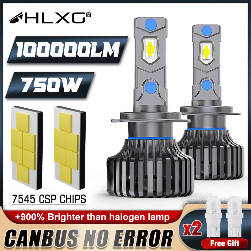 2pc 750W 100000Lm H7 LED ไฟหน้าหลอดไฟ Canbus H1 H4 H11 9012 HIR2 H8 H9 9005 9006 HB3 HB4 High ...