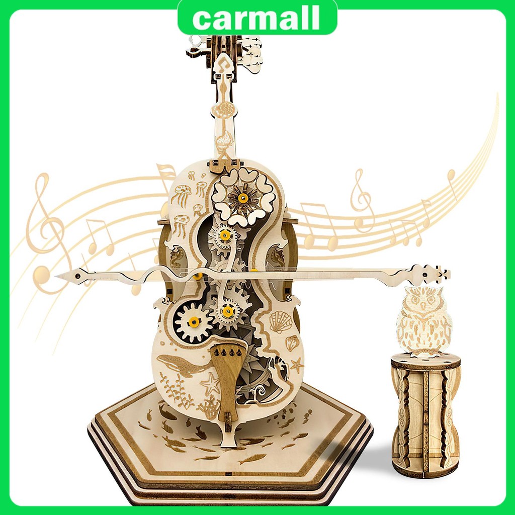 3d Cello ปริศนาไม้ Cello ชุดฐาน DIY Music Box Building Kit Creative 3D ...