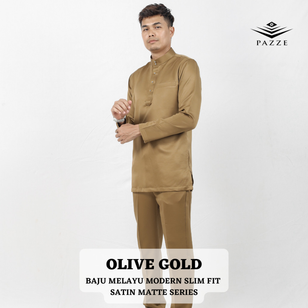 [New Raya 2025] OLIVE GOLD BAJU MELAYU SLIM FIT SET TUNANG NIKAH DUAL ...