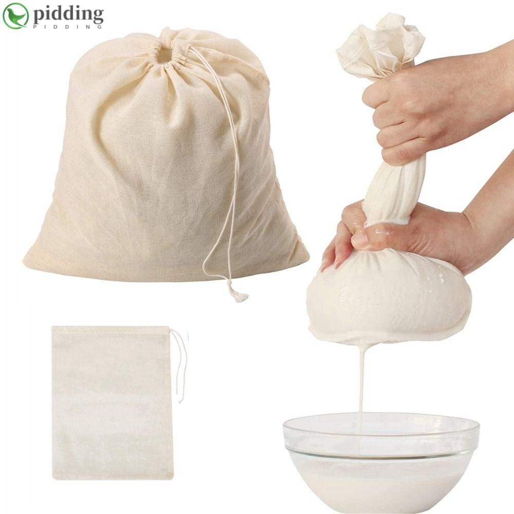 PIDDING กรองถุงกรอง, ผ้าชีสแบบใช้ซ้ําได้, ถุงชีส ชาโยเกิร์ตกาแฟถุงชง ...