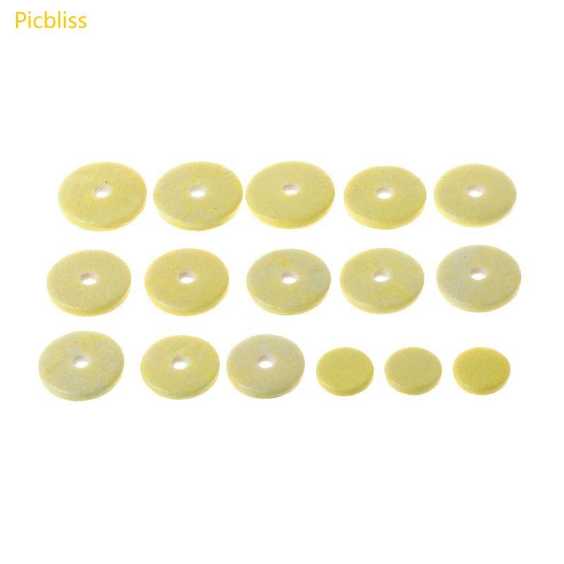 Picbliss 16 ชิ้นขลุ่ยหนัง Pad เพลง Woodwind Pads ซ่อมเครื่องมือสีเหลือง ...
