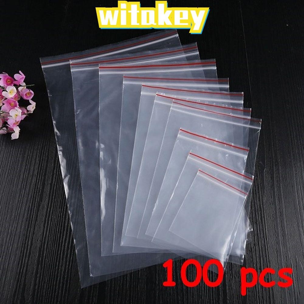 WITAKEY 100 ชิ้น/แพ็คพลาสติก Mini Reclosable Storage Poly | Shopee Thailand