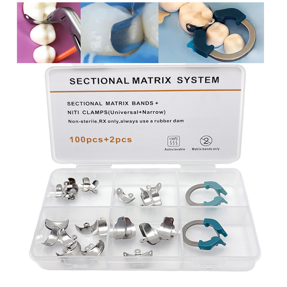 102 ชิ้น/เซ็ตทันตกรรม Matrix Bands Sectional Contoured ระบบโลหะ ...