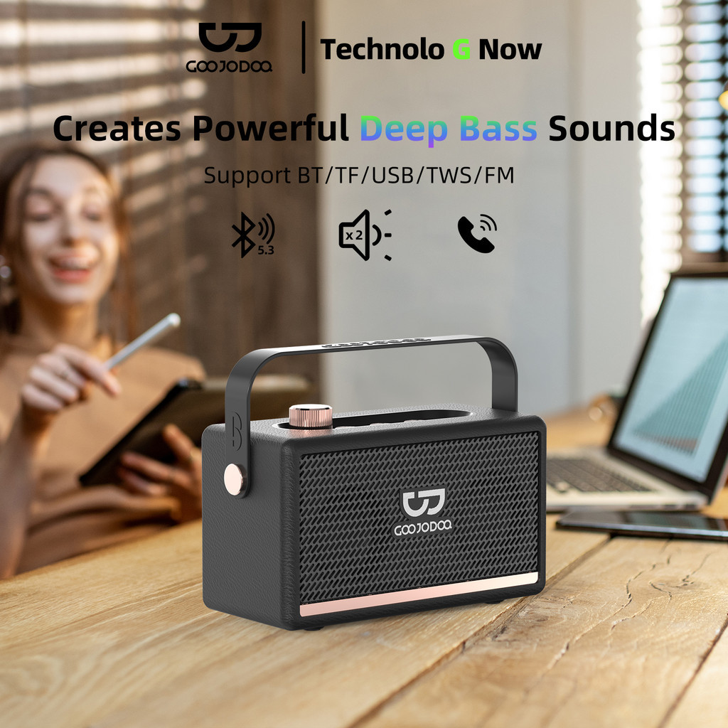 GOOJODOQ Bluetooth speaker 5.3 BT Wireless Connection Support Hands ...