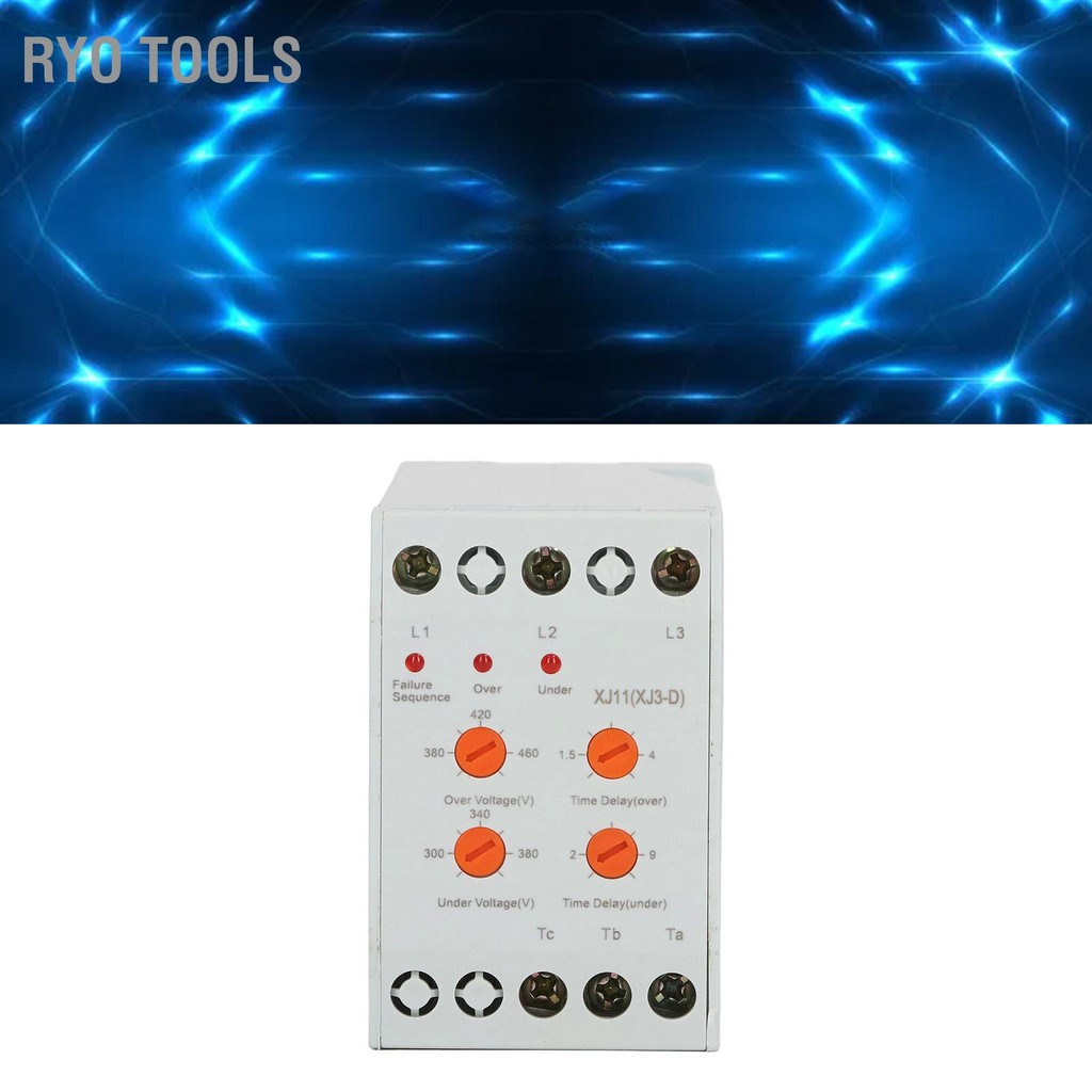 Ryo Tools 3 Phase Protector Failure and Sequence Monitoring Relay Under Over Voltage Protection ...