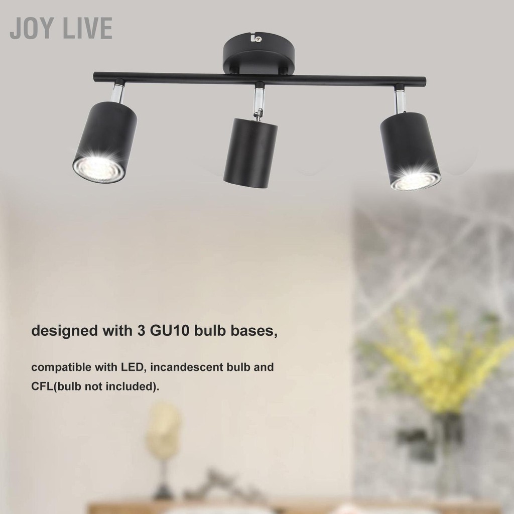 Joy Live LED Track Light Kit 3 Heads 15.9in Arm 90 Degrees Rotatable ...