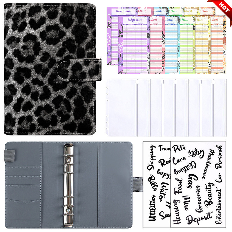 (LA) A6 ขนาดเสือดาวพิมพ์ PU Binder สําหรับการวางแผนที่ดีกว่าและการจัด ...