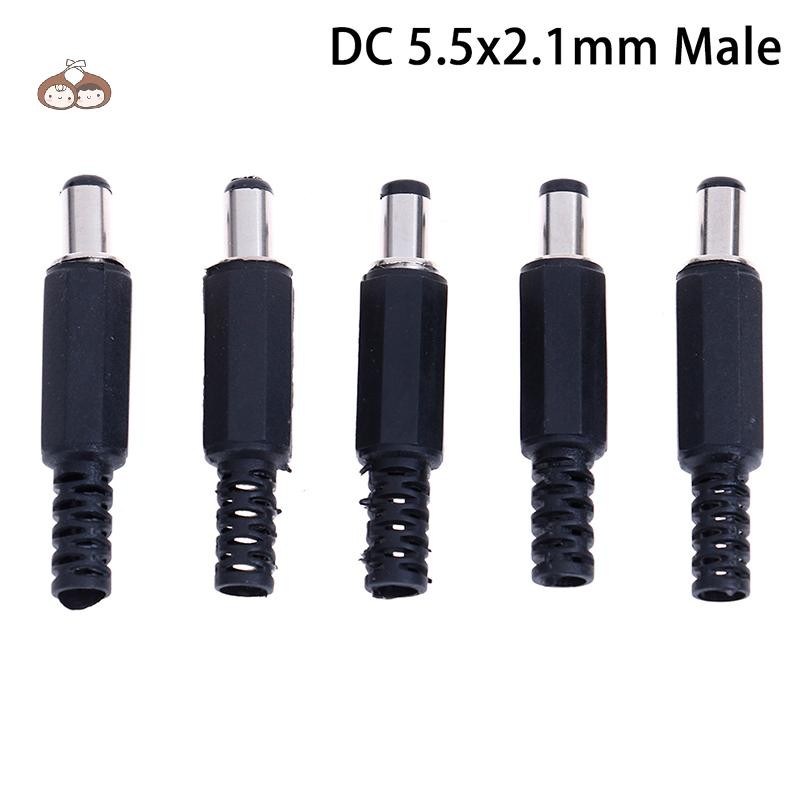 BEF 5 ชิ้น 5.5x2.1 มิลลิเมตรชาย DC In-Line ปลั๊กซ็อกเก็ตแจ็คอะแดปเตอร์ ...