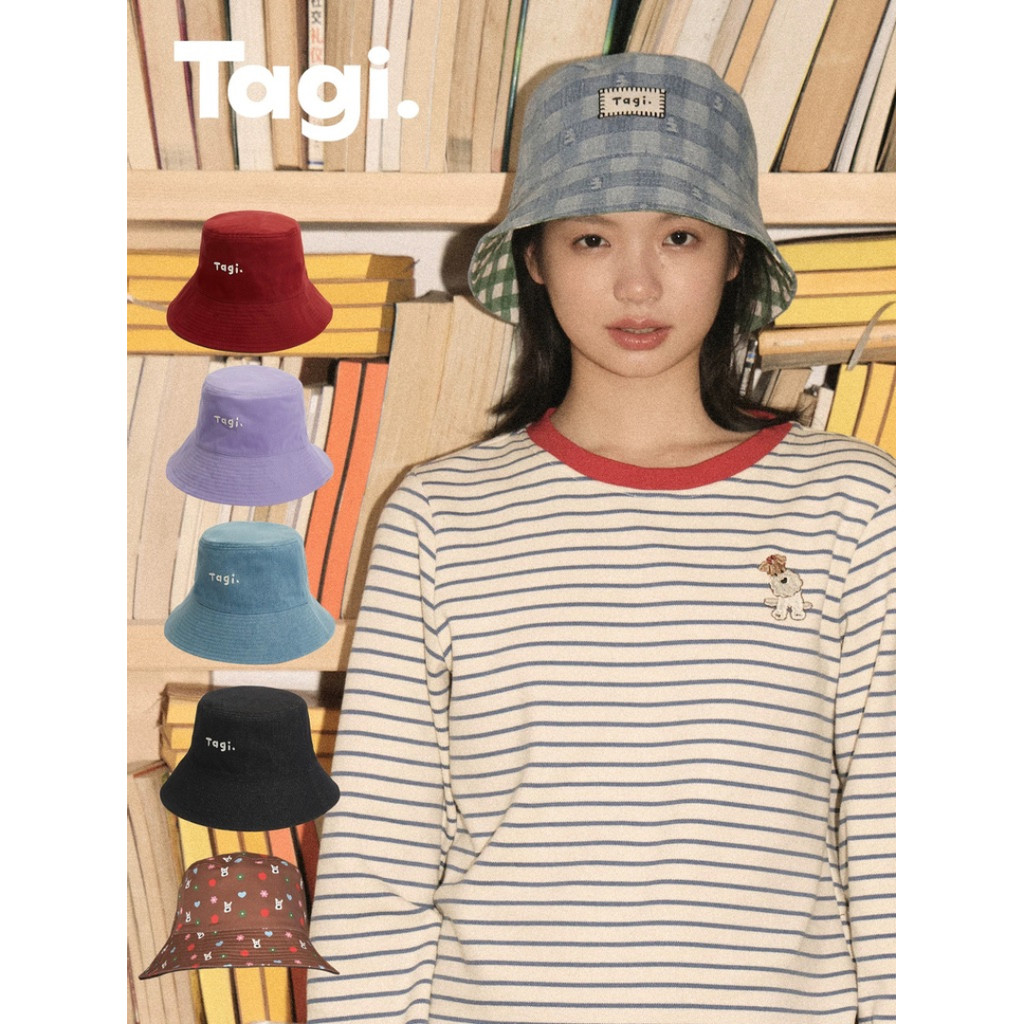Tagi. Haha Double-sided Bucket Hat หมวกแก๊ป หมวกกันแดด | Shopee Thailand