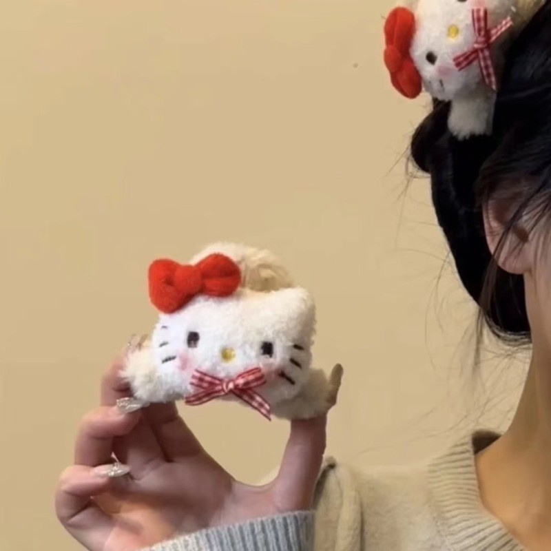 8023-น่ารัก Hello Kitty Plush Scratch คลิปสองด้าน Kitty Cat Shark ...