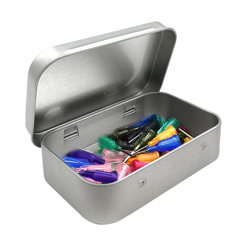 [JJCW] Survival Kit Small Empty Metal Tin Silver Black Flip Storage Box ...
