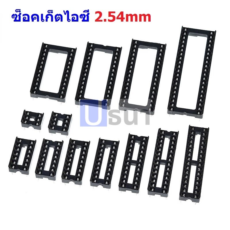ฐาน ไอซี ซ็อคเก็ต DIP IC Holder Pitch 2.54mm 6P 8P 14P 16P 18P 20P 24P 28P 32P 40P #IC Socket-A ...