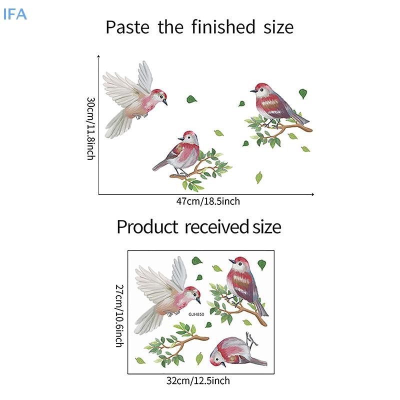 IFA สไตล์จีน Vintage Bird สติกเกอร์ห้องนั่งเล่นโซฟา Wall Decor สติกเกอร ...
