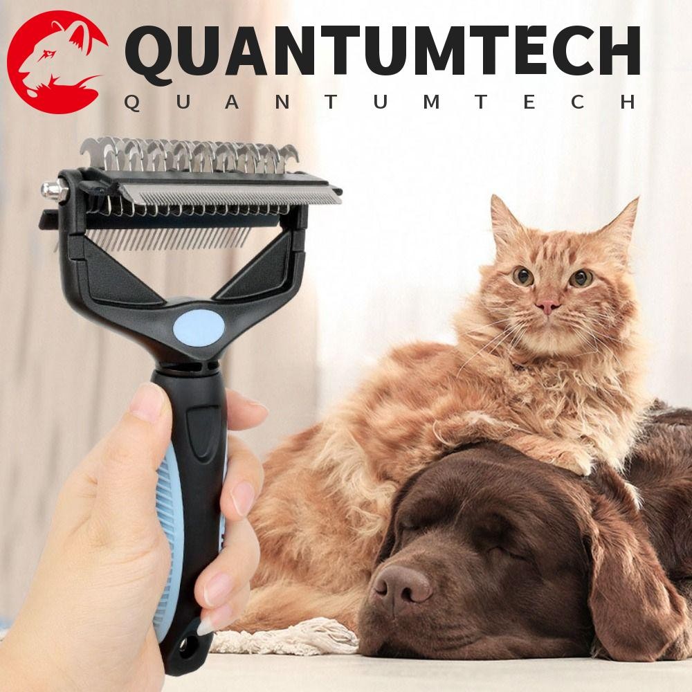 QUANTUMTECH Pet Grooming หวี,ลื่นจับ Fine หวีฟันสัตว์เลี้ยง Deshedding แปรง, สุนัขกรูมมิ่ง ...