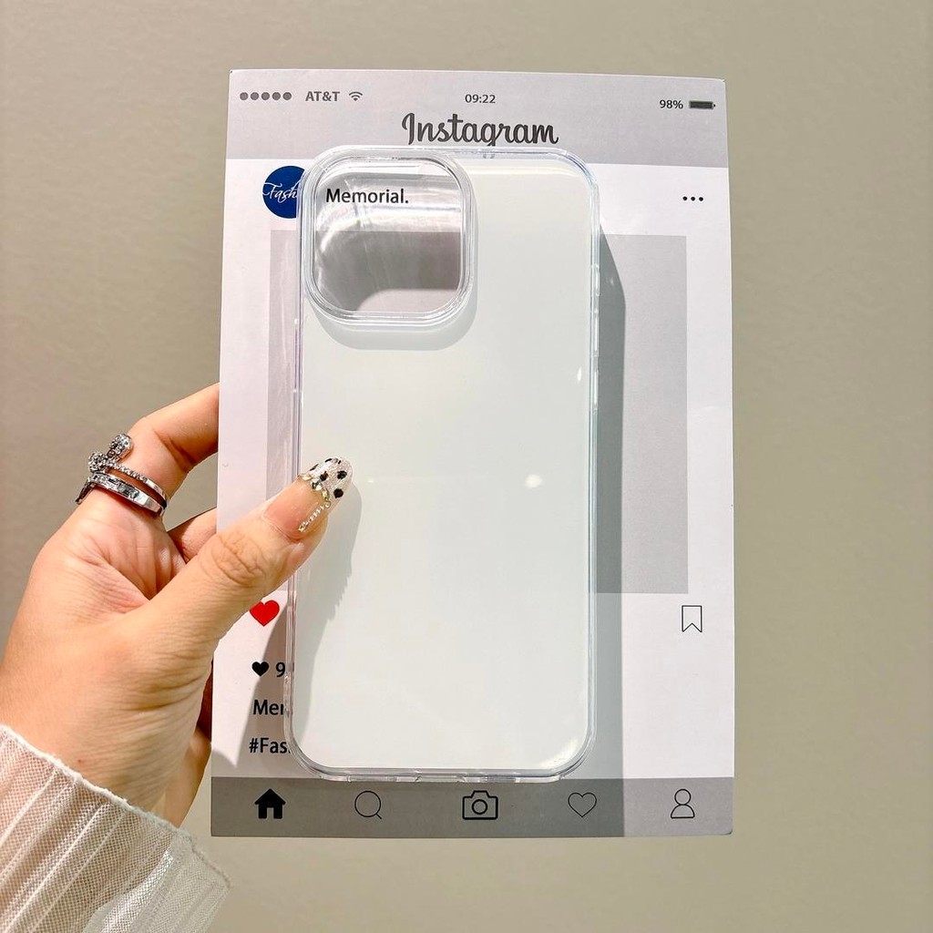 ฟิล์มกันรอย IMD สีขาว 16PRO 15PRO 14PRO ขนาดใหญ่ รูปแบบสองชั้น สำหรับ iPhone 16 15 14 13 12 11 ...