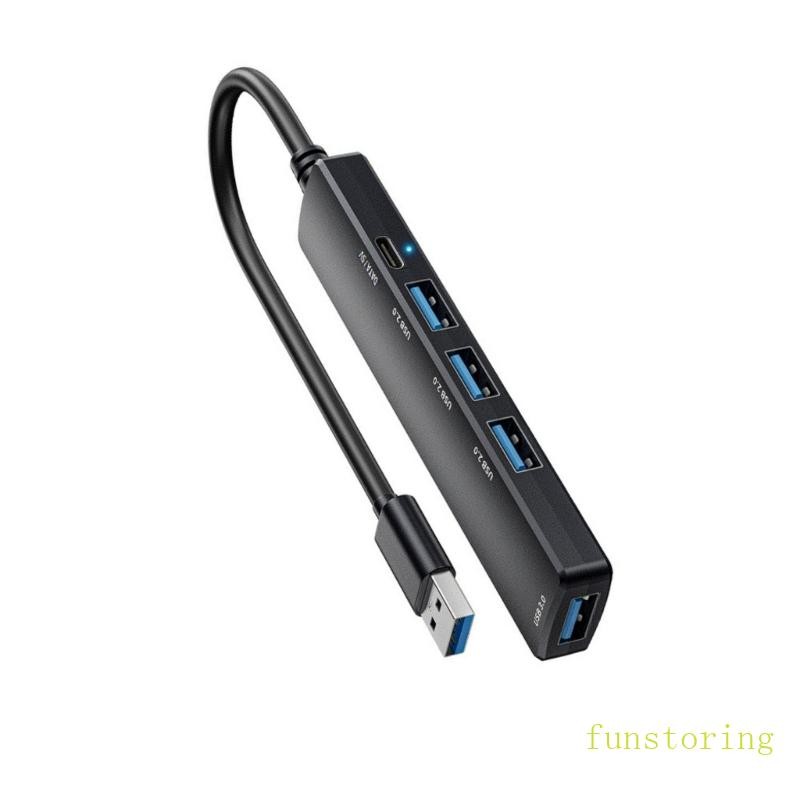 FUN 5 พอร์ต Powred USB3 0 ฮับ USB Extender USB Splitter พร้อม 5V USB C พอร์ตข้อมูลพลังงาน USB ...