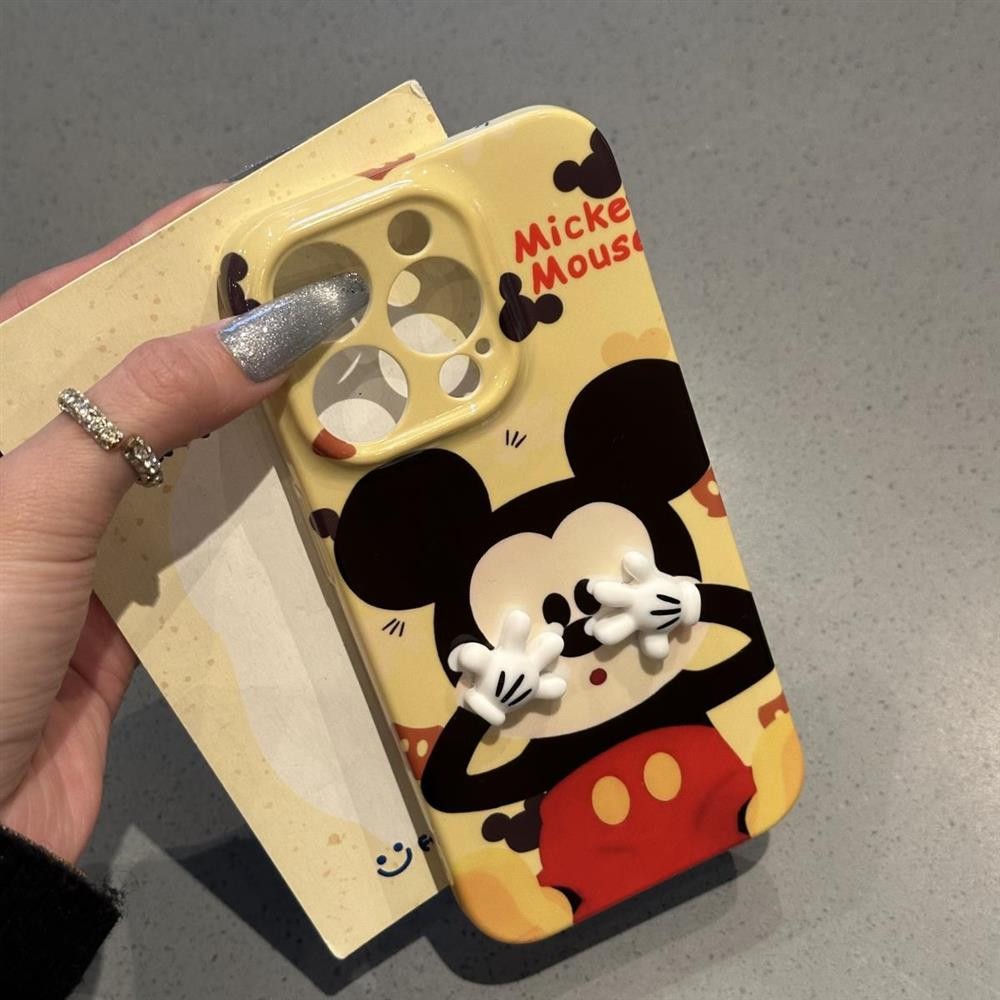 น่ารักการ์ตูน3D facepalm ดิสนีย์มิกกี้เมาส์ iPhone กรณีเข้ากันได้สำหรับ iPhone 16 PRO MAX 16 15 ...