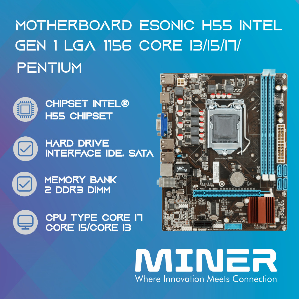 เมนบอร์ด H55 Intel Gen 1 LGA 1156 Core I3/I5/I7/Pentium | Shopee Thailand
