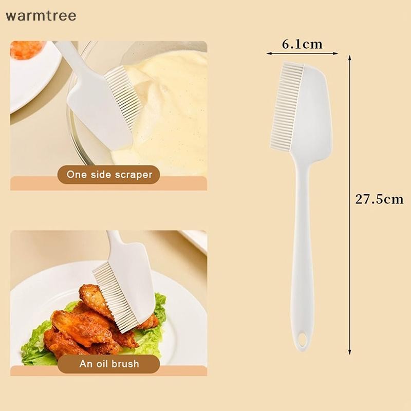 (warmtree) ซิลิโคนไม้พายอบ 2-in-1 Batter ผสม Scraper แปรงไม่ติดเค้ก ...