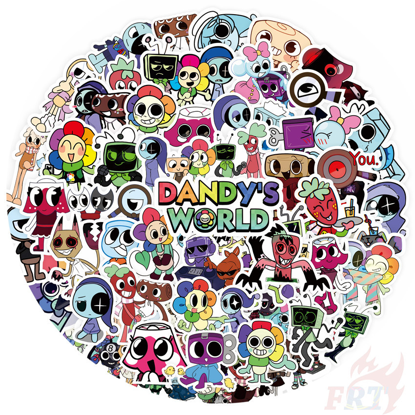 100Pcs/Set Dandy's World Stickers Fashion DIY Doodle Decals Stickers ...