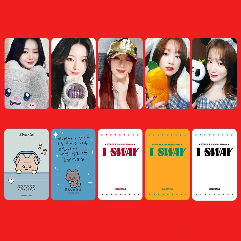 ส่วนลดผลิตภัณฑ์ใหม่ GIDLE Girl I SWAY Flash MAKESTAR Single Photocard ...