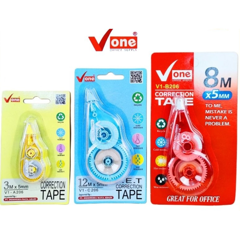 เทปลบคําผิด ยี่ห้อ V One 3m 8m 12m / กระดาษน่ารัก Stipo / Ex Roll Type ...