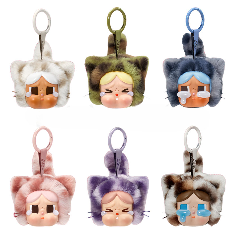 POPMART CRYBABY Leopard Cat Series ไวนิลหน้าตุ๊กตาจี้ Mystery Box ...
