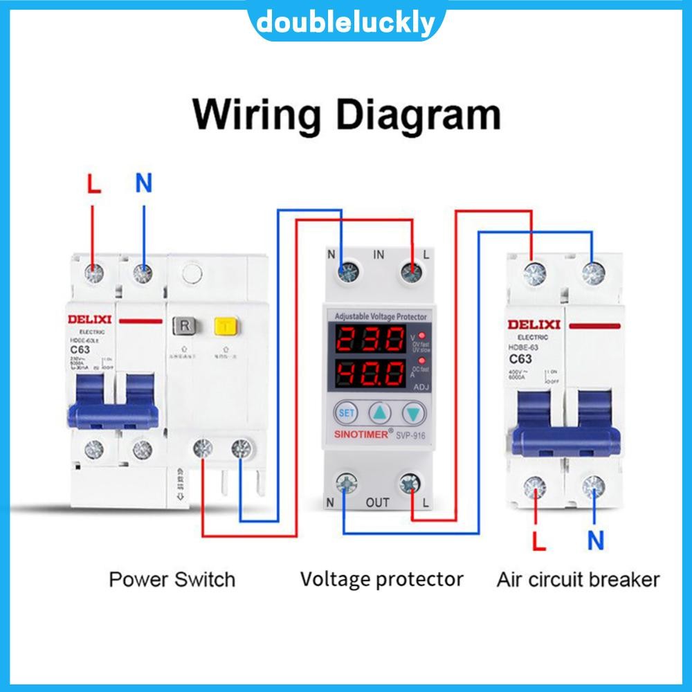 🔥Hot🔥 อุปกรณ์ป้องกันไฟเกิน/ไฟตก/กระแสเกิน (Dual) SINOTIMER SVP-916 230V Auto-recovery Under/Over ...