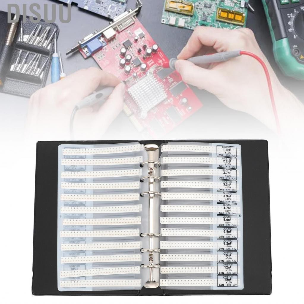 Disuu หนังสือตัวอย่างตัวเก็บประจุ SMD ใบหลวมง่ายต่อการจดจำ COG X7R X5R ...