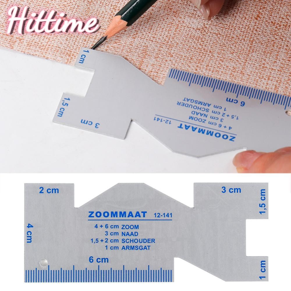 Hittime Precision Seam วัดผ้า Marker โลหะ Quilting Tailor ไม้บรรทัดแม่แบบเย็บไม้บรรทัดสําหรับ ...