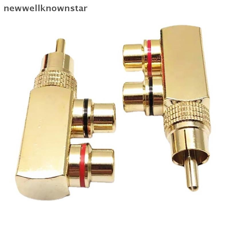 Newwellknownstar Gold Plated AV Audio Splitter Plug อะแดปเตอร์ RCA 1 ...