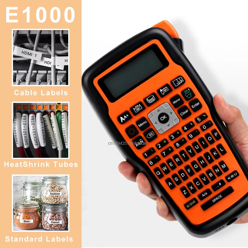 แบบพกพา Label Maker E1000PRO ภาษาอังกฤษ Thermal Transfer เครื่องพิมพ์ ...