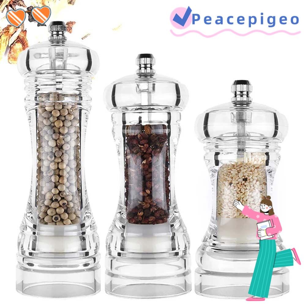 PEACEPIGEO 1 ชิ้นเกลือพริกไทยเครื่องปั่น,แบบพกพาปรับหยาบเครื่องบดพริกไทย,โรเตอร์เซรามิก4/5/6 ...