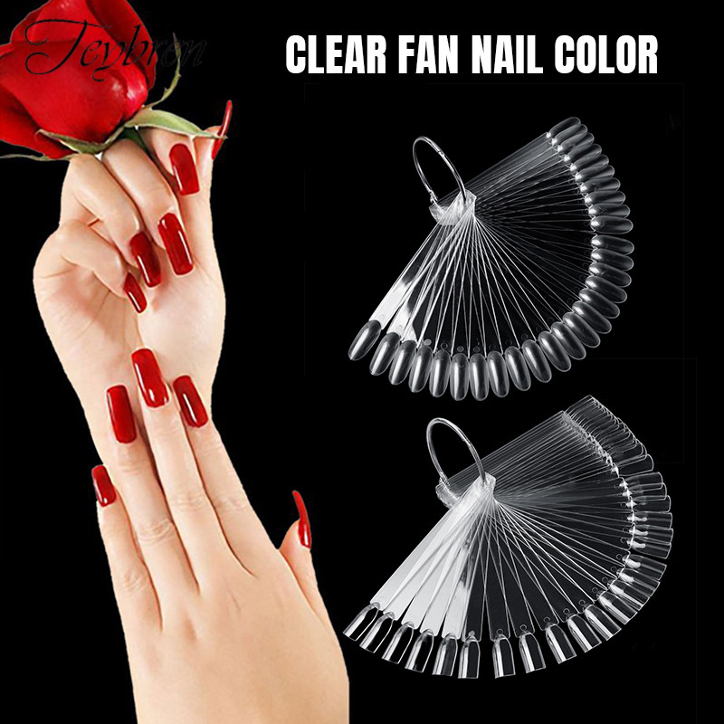 【TN】Fan Shaped Color Palette Nail Art Color Card Practice Board Nail ...