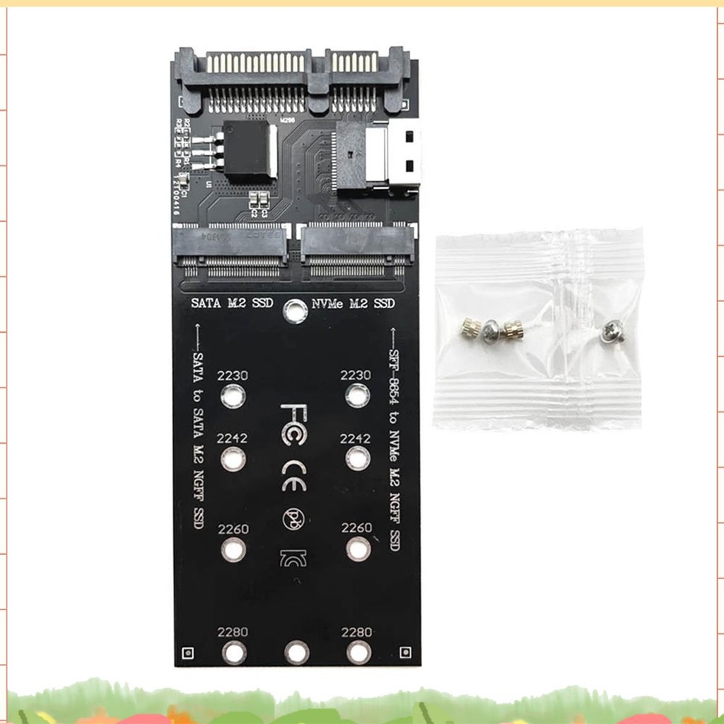 อะแดปเตอร์ Super M2 SSD M.2 SATA Ngff SSD เป็น SATA + M2 NVME SSD เป็น ...