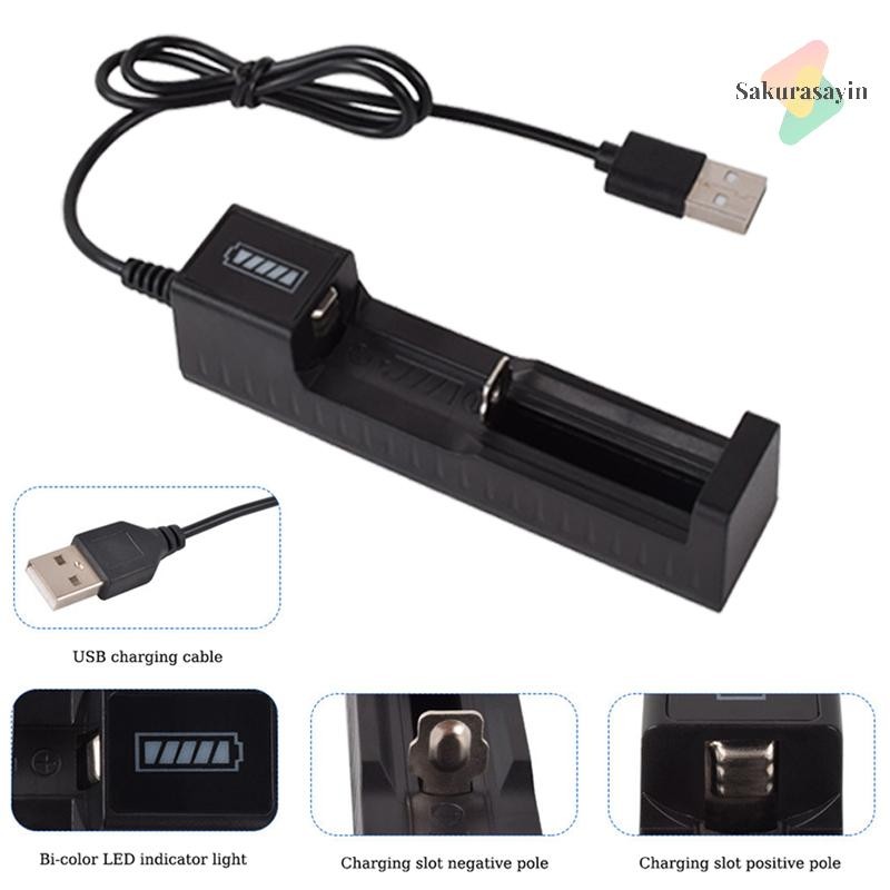{Sakurasayin} Universal USB Smart Single Slot Charger 18650 Lithium ...