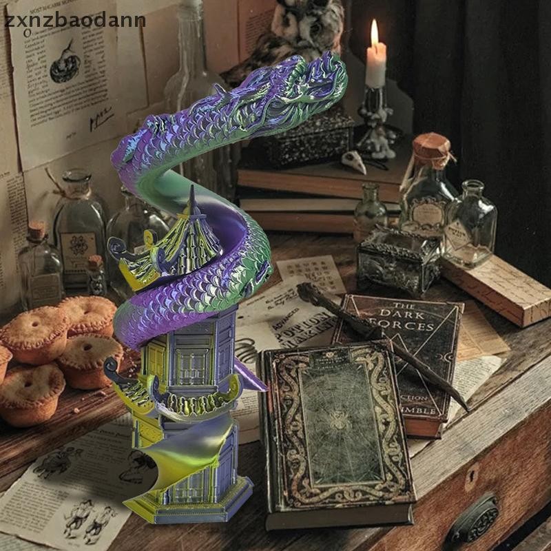 [ZXNZ] 3d พิมพ์ Dragon Tower ตุ๊กตามังกรจีนสําหรับ Home Office ชั้นวางหนังสือตกแต่งพิมพ์ Swirl ...