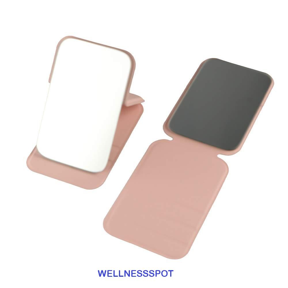 Wellnessspot INS เดสก์ท็อปกระจกขาตั้ง, Pu หนังสีทึบพับกระจกแต่งหน้า,ความงามพับน้ําหนักเบากระจก ...