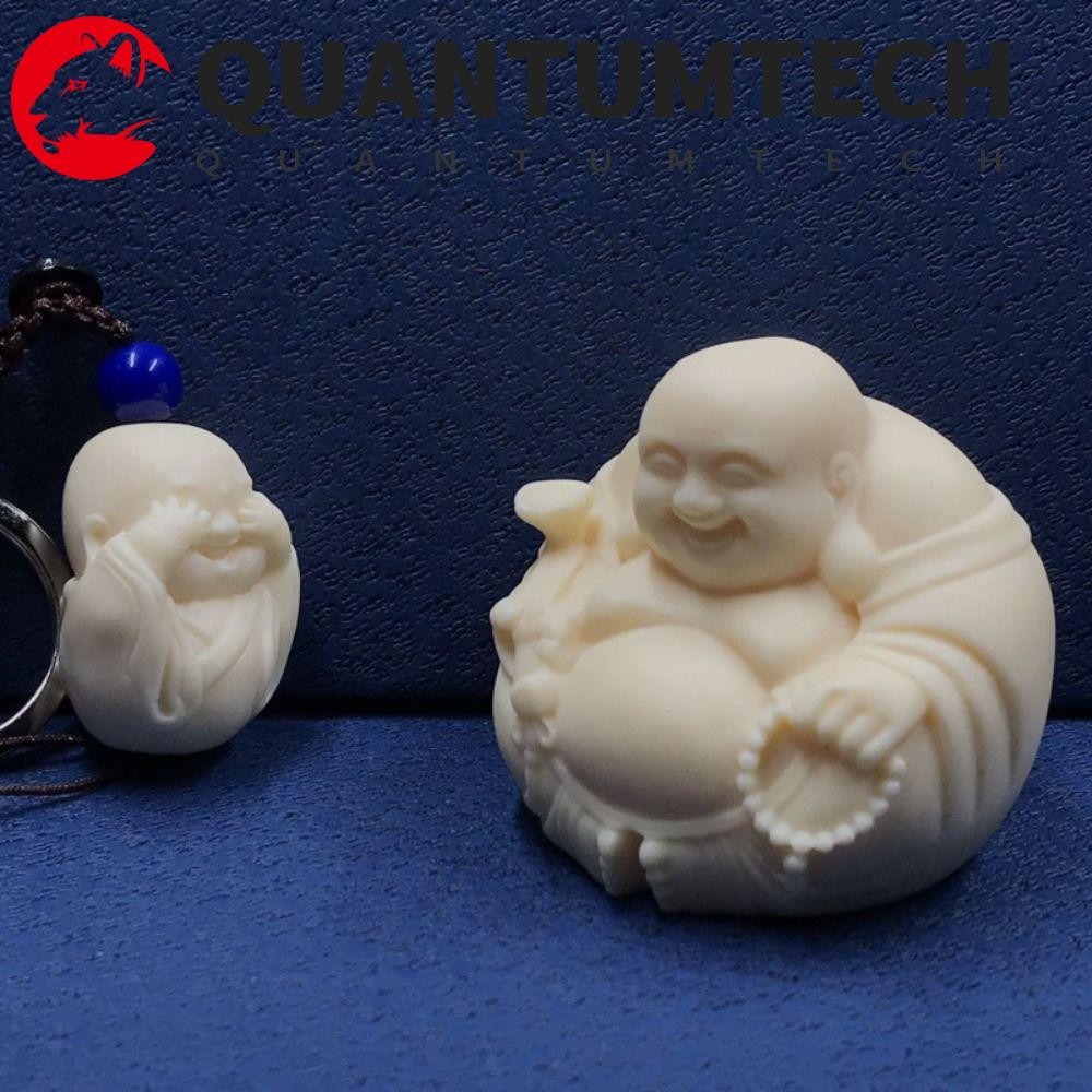 QUANTUMTECH พระพุทธรูป Maitreya, ของจิ๋วน่ารักเครื่องประดับพระพุทธรูปหัวเราะ, งานฝีมือ Mini ...