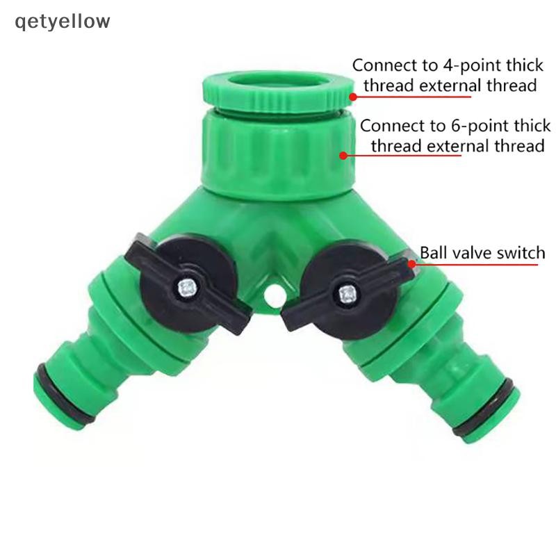 Qetyellow 2-Way Garden Tap Water Splitter 1/2 "3/4" ด้ายหญิง Y ประเภทรด ...