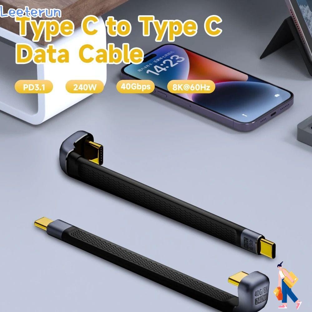 LEETERUN 40Gbps สาย USB4.0, ชิป E-Marker ยืดหยุ่น USB-C ถึง Type-C, โทรศัพท์มือถือชาร์จเร็ว 8K ...