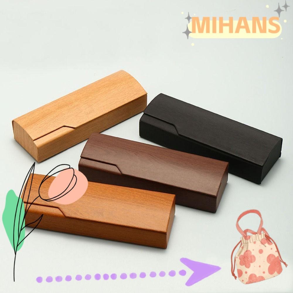 แว่นตาอ่านหนังสือ MIH , PU หนังแบบพกพาสายตาสั้นแว่นตา, เลียนแบบลายไม้สีทึบแว่นตากันแดด ...