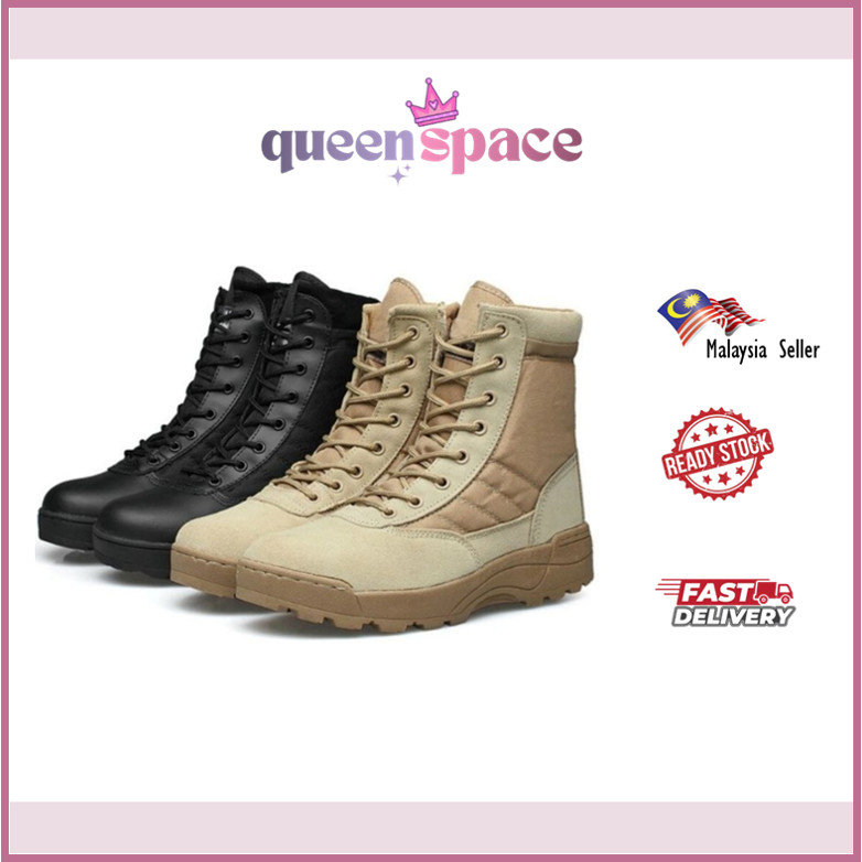 Combat SWAT Mens Boots Tactical Outdoor Hiking Kasut Operasi Pdrm Askar ...