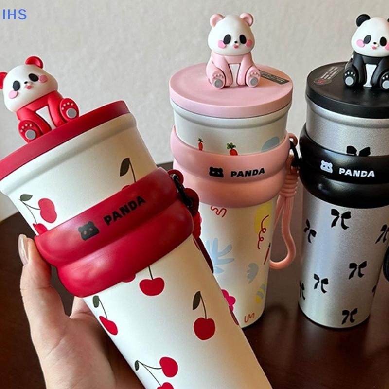[IHS] Panda การ์ตูน 316 แก้วเก็บความร้อนสแตนเลสขนาด 700 มล. พร้อมหลอดพับได้ | Shopee Thailand
