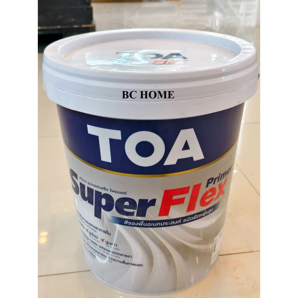 TOA Super Flex Primer 18L รองพื้นปูนใหม่และเก่า ทีโอเอ ซุปเปอร์เฟล็ก ถัง 18ลิตร | Shopee Thailand