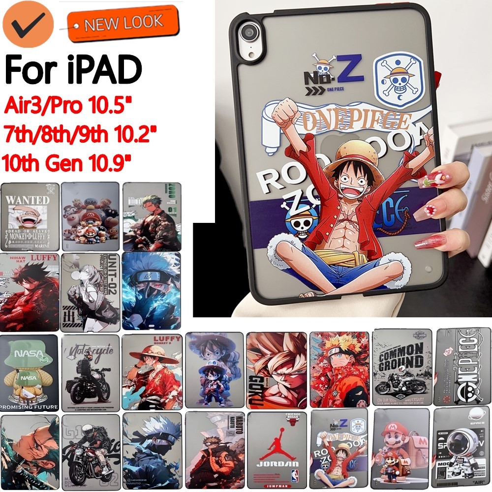 One Piece Luffy Mario KakashiปกหลังสําหรับiPad 10.2" 10.9" 7th/8th/9th ...
