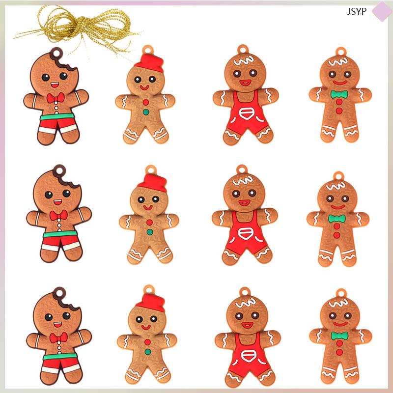 12 ชิ้น Santa เครื่องประดับ Mini Christmas Tree Ginger Candy Man Gnomes ...