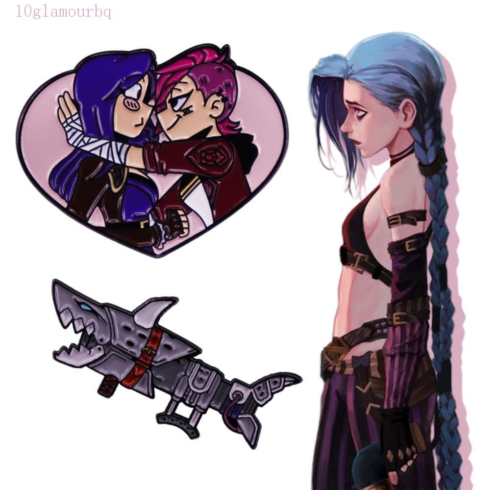Glamourbq Powder Jinx เข็มกลัด, กระดูกปลา LOL League of Legends Pin ...