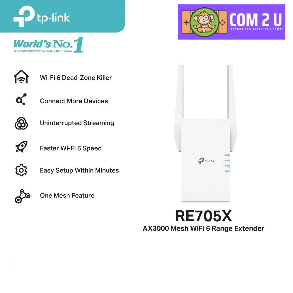 TP-Link รุ่น RE705X AX3000 Mesh WiFi 6 Range Extender อุปกรณ์ขยายสัญญาณ ...